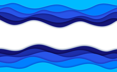 Paper cut wavy lines template Royalty Free Vector Image