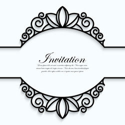 Invitation card with a lace frame Royalty Free Vector Image