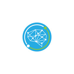 Cool brain logo think idea concept connected dots Vector Image