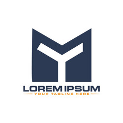 Creative ym letter logo design Royalty Free Vector Image