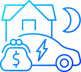 Ev energy tariff linear icon Royalty Free Vector Image
