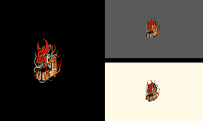 Red devil with flames mascot design Royalty Free Vector