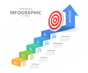 Infographic 5 steps timeline roadmap with circles Vector Image