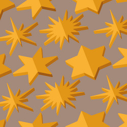 2d isometric star shapes icon pattern background Vector Image