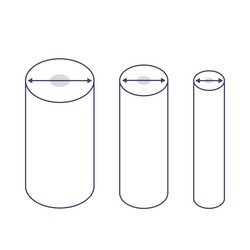 Cylinder pipe diameter geometric diagram icon Vector Image