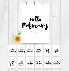Calligraphy months names abstract calendar Vector Image