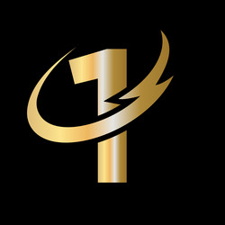 Letter 1 crown logo Royalty Free Vector Image - VectorStock