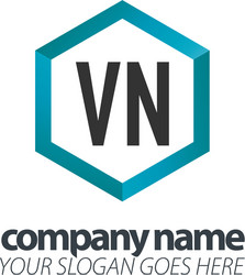 Initial letter vn circle shape monogram black Vector Image