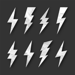 Lightning bolt crumpled paper texture cardboard Vector Image