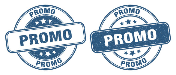 Promo stamp label round grunge sign Royalty Free Vector