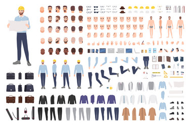 Worker or repairer diy kit collection of male Vector Image