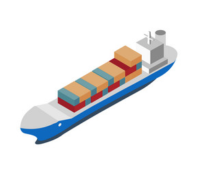 Sea freight icon with container ship Royalty Free Vector
