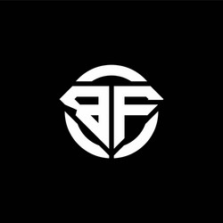 Bf monogram logo with diamond shape and triangle Vector Image