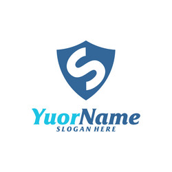 Initial s with shield logo design template letter Vector Image