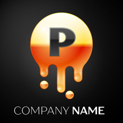 P letter splash purple dots and circle bubble Vector Image