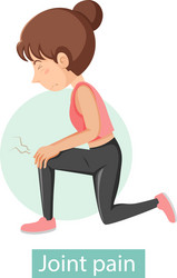 Cartoon character with joint pain symptoms Vector Image