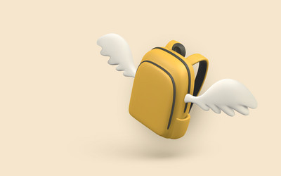 A yellow schoolbag Royalty Free Vector Image - VectorStock