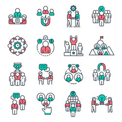 Business people icons office teamwork group team Vector Image