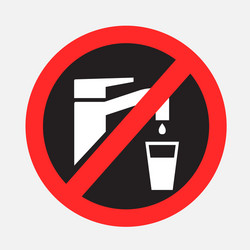 Prohibition sign no use water from tap Royalty Free Vector
