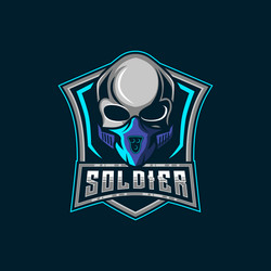 Skull mask e-sport mascot logo design template Vector Image