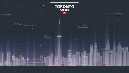 Toronto skyline line art Royalty Free Vector Image