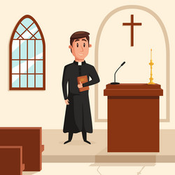 Catholic church priest garment 3d realistic Vector Image