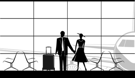 Railway bus station or airport waiting area Vector Image