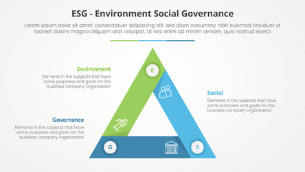 Esg frameworks infographic concept for slide Vector Image