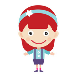 Cute girl show jolly emotion and face expression Vector Image