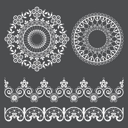 Mandala retro lace pattern round design Royalty Free Vector