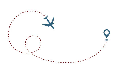 Plane way icon airplane arc path line direction Vector Image
