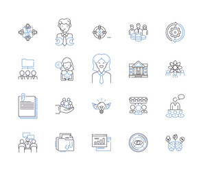 Employee occupation outline icons collection Vector Image
