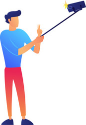 Cartoon cooking vlogger Royalty Free Vector Image