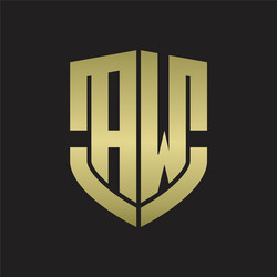 Logo Monogram with Emblem Shield Shape Design Aw Vector Images (93)