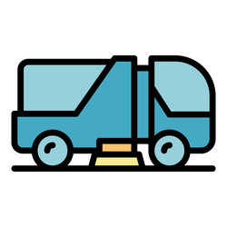 Sweeper machine icon outline vacuum Royalty Free Vector