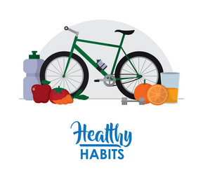 Healthy habits lifestyle concept Royalty Free Vector Image
