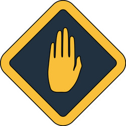 Hand stop warning sign blocking hazard Royalty Free Vector