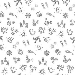 Biology drawings - seamless pattern background Vector Image