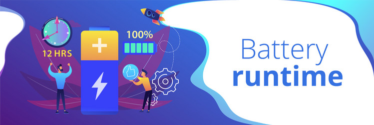 Battery runtime concept landing page Royalty Free Vector