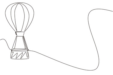 Continuous one line drawing airballoon airway Vector Image