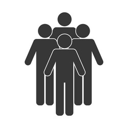 Population silhouettes four icons Royalty Free Vector Image