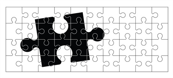 Jigsaw puzzle pieces connection line pattern Vector Image