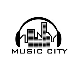 Music city concept design template Royalty Free Vector Image