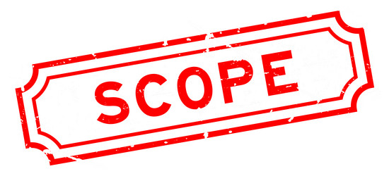 Grunge blue scope word rubber seal stamp on white Vector Image