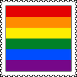 Lgbt flag or rainbow on square postage stamp Vector Image