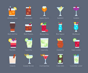 Realistic cocktail blue lagoon glass Royalty Free Vector