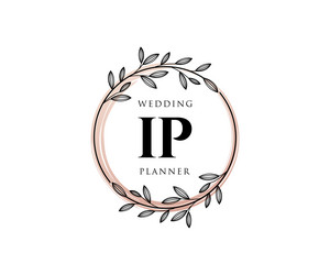 Ip initials letter wedding monogram logos Vector Image