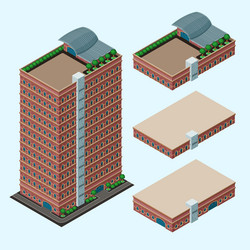 Modern building isometric composition Royalty Free Vector