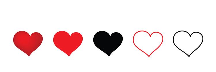 Red and black hearts icon Royalty Free Vector Image