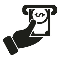 Take money cash icon simple support Royalty Free Vector